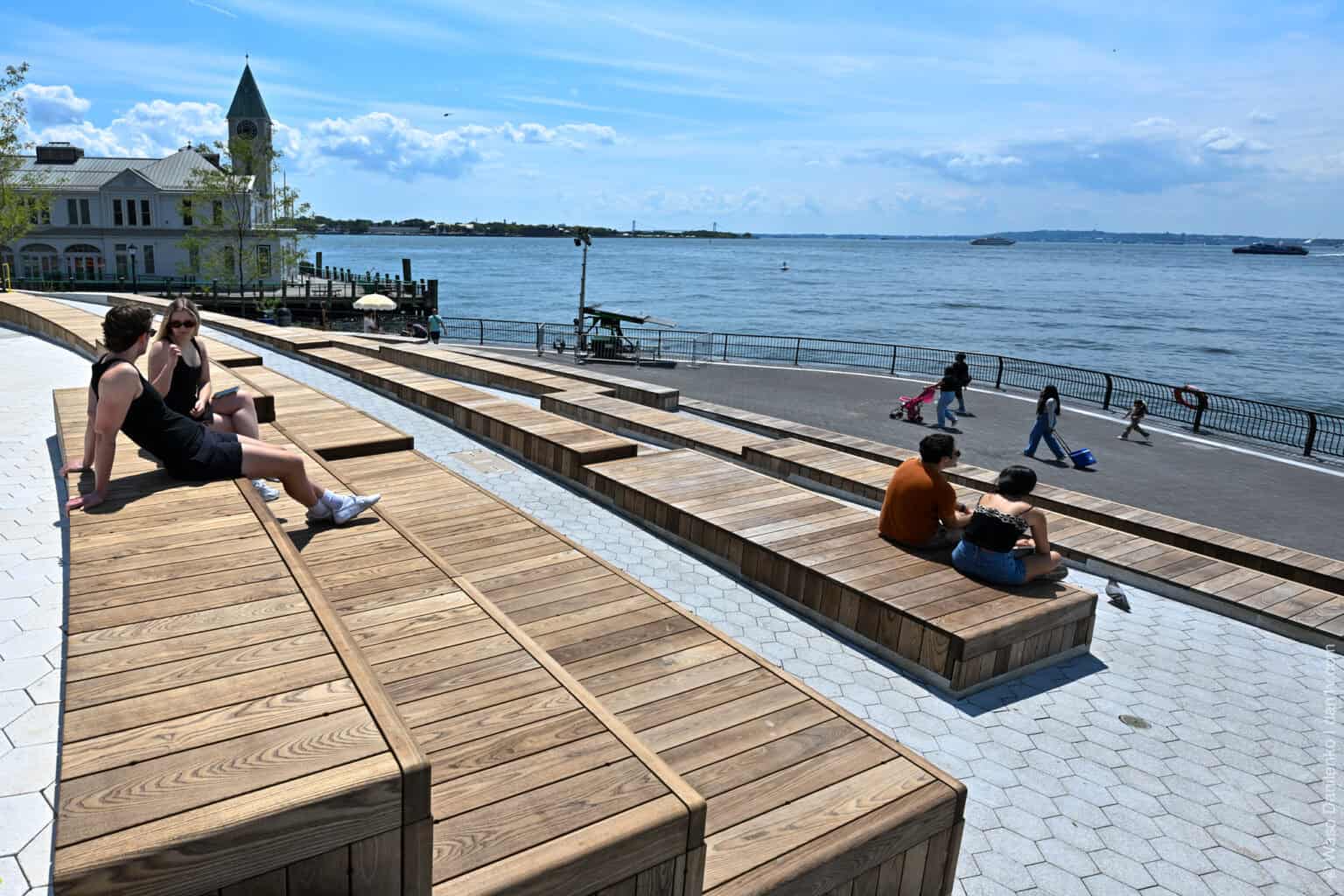 Wagner Park: A New Waterfront Green Space with a View of the Statue of ...